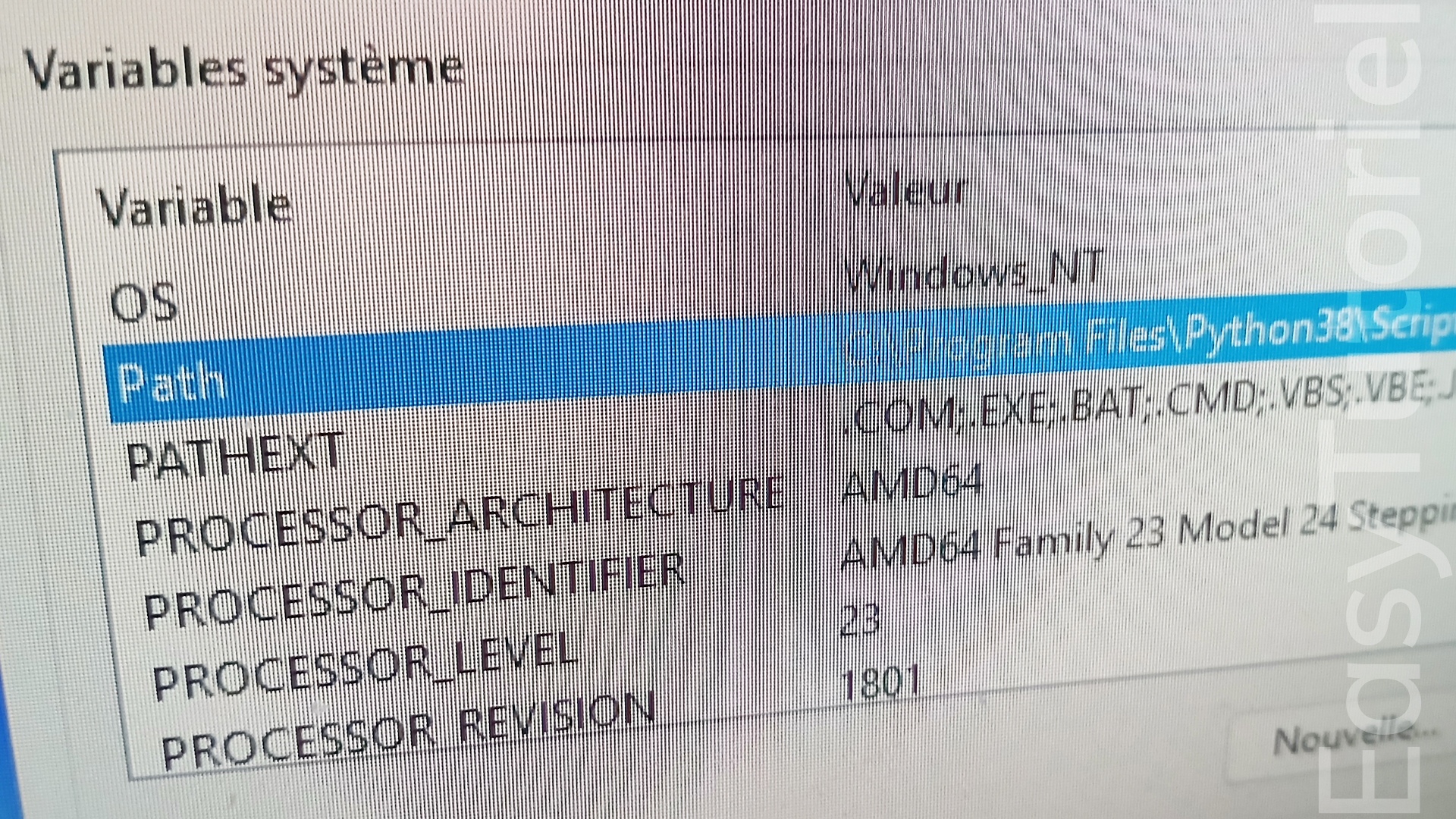 Modifier les variables d'environnement (+Path) sur Windows 11