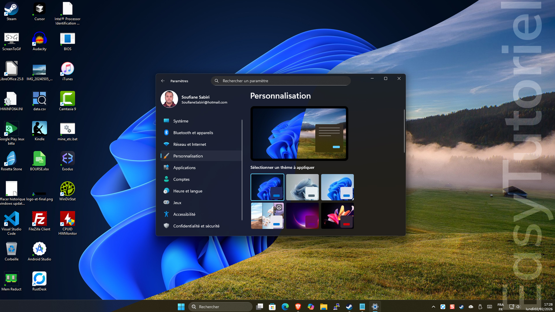 Installer de nouveaux thèmes pour Windows 11